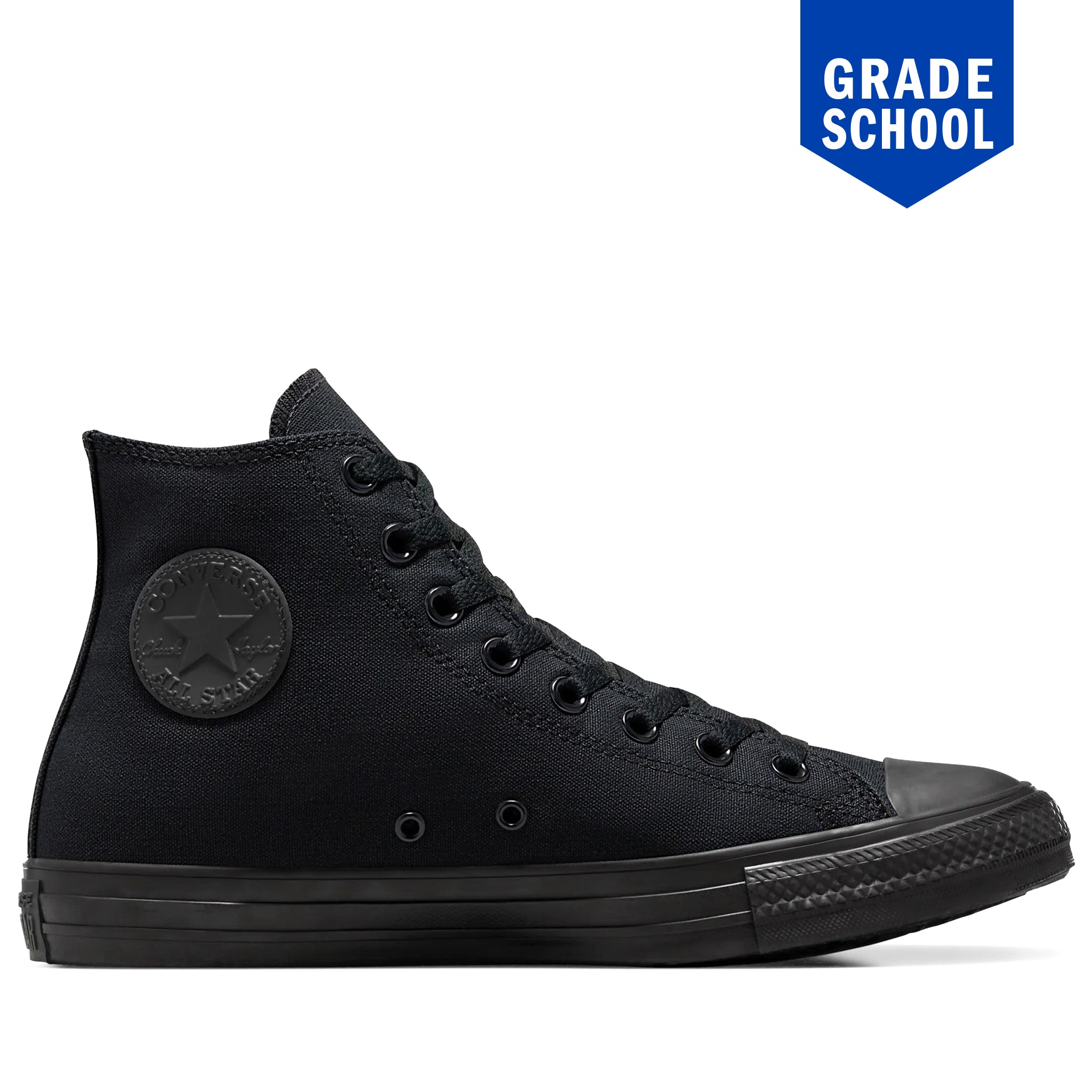 Converse Chuck Taylor All Star Leather High Top GS- Black Monochrome ...